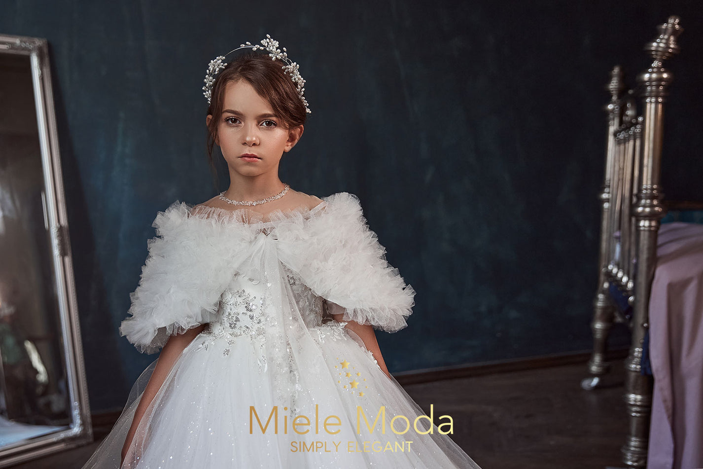 Giselle Flower Girl Dress with Cape - Miele Moda Luxury Fashion